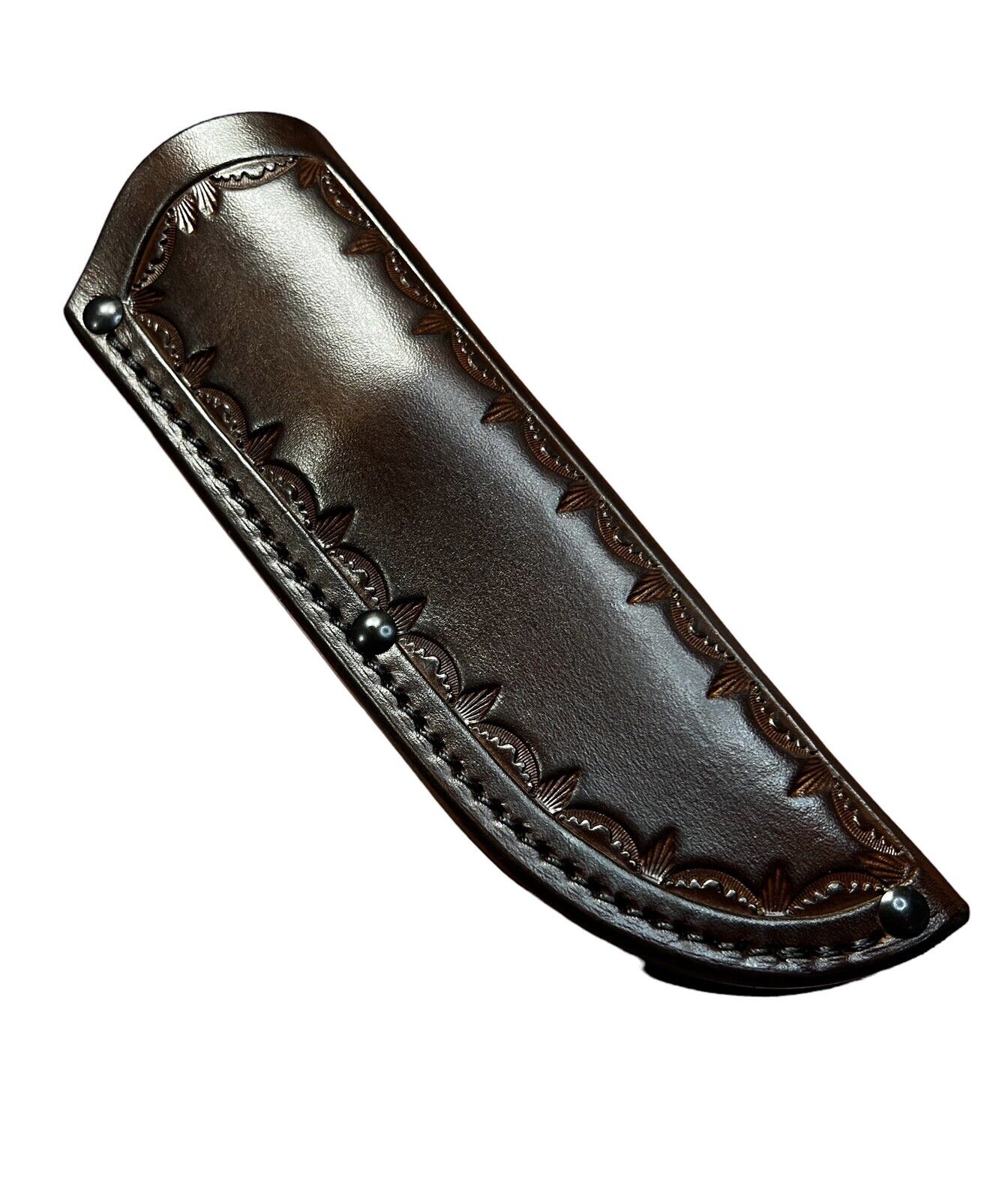 Fixed Blade Behring Made© Forged 4 1/2" Sindora Burl and Ox Box Clip Pt ...