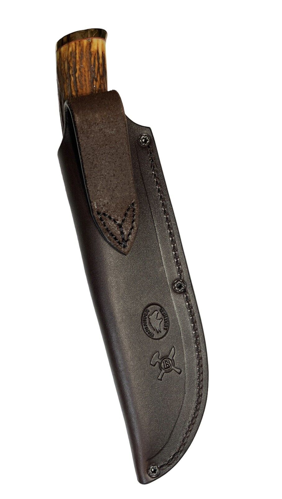 Fixed Blade Behring Made© Forged 6" Spearpoint Premium Sambar Stag ...