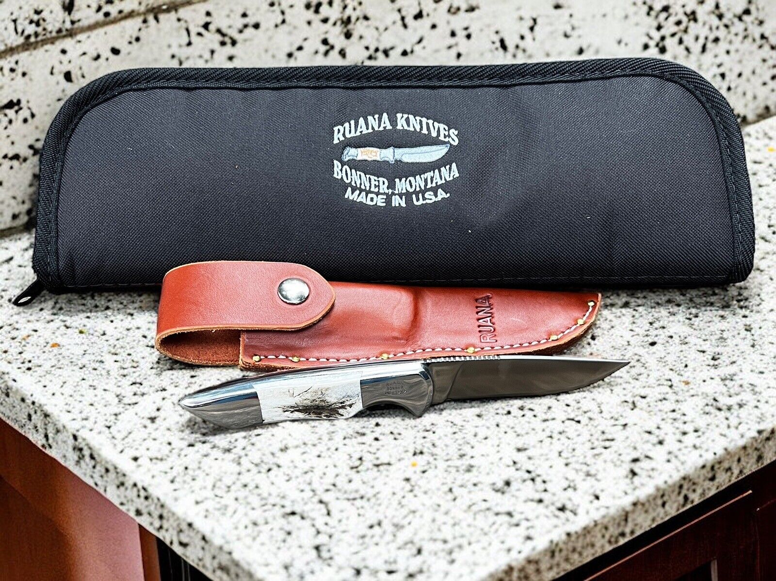Fixed Blade Ruana Knife 3 1/2" Reliable with Sheath/Zipper Case DH-2067 ...
