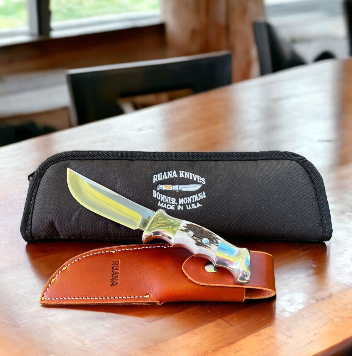 Fixed Blade Ruana Knife 20B 5" Skinner & Sheath/Zipper Case DH-2085 ...