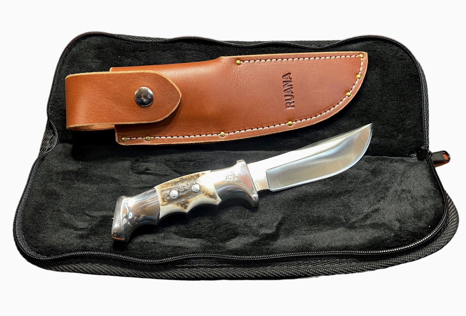 Fixed Blade Ruana Knife 20B 5" Skinner & Sheath/Zipper Case DH-1646 ...