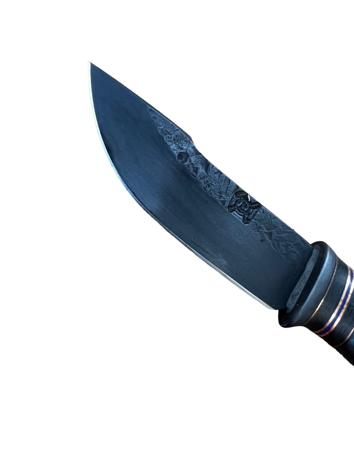 Fixed Blade Behring Made© Forged 3" EDC Blue Carbon Fiber, Blued Guard ...