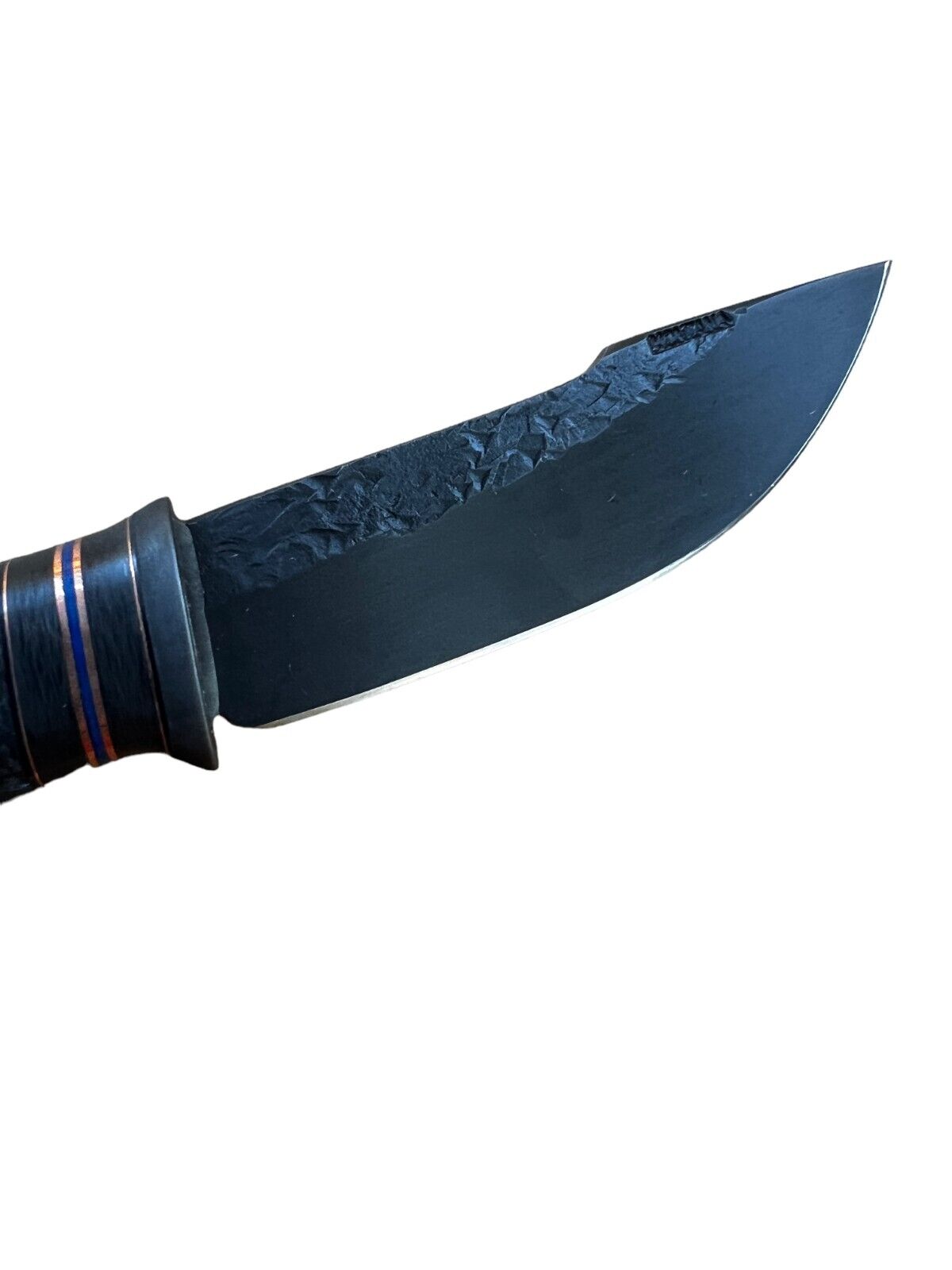 Fixed Blade Behring Made© Forged 3" EDC Blue Carbon Fiber, Blued Guard ...