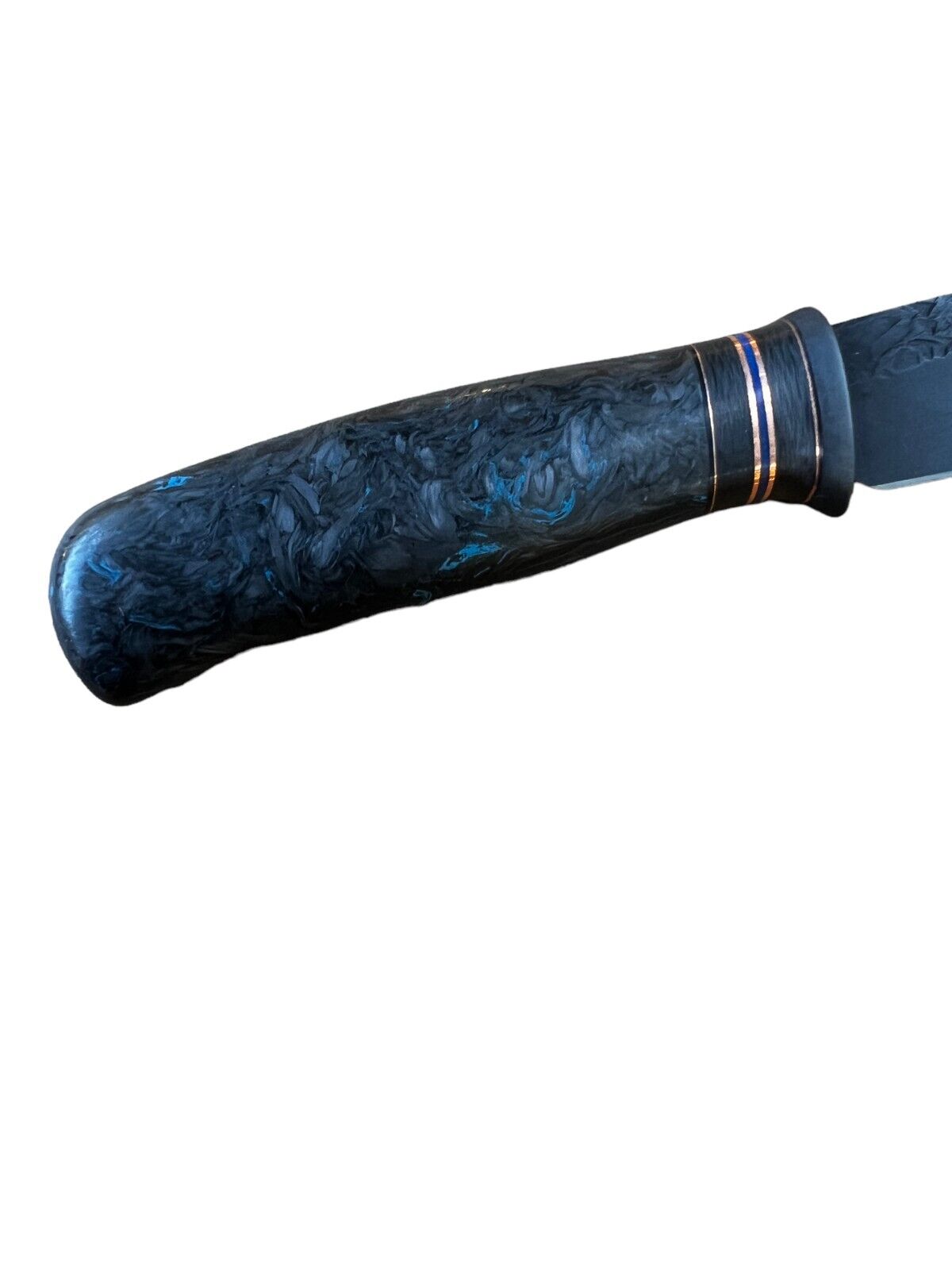 Fixed Blade Behring Made© Forged 3" EDC Blue Carbon Fiber, Blued Guard ...