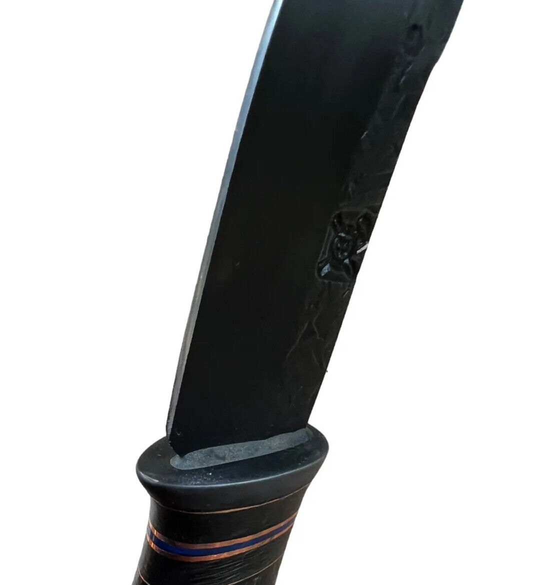 Fixed Blade Behring Made© Forged 3" EDC Blue Carbon Fiber, Blued Guard ...