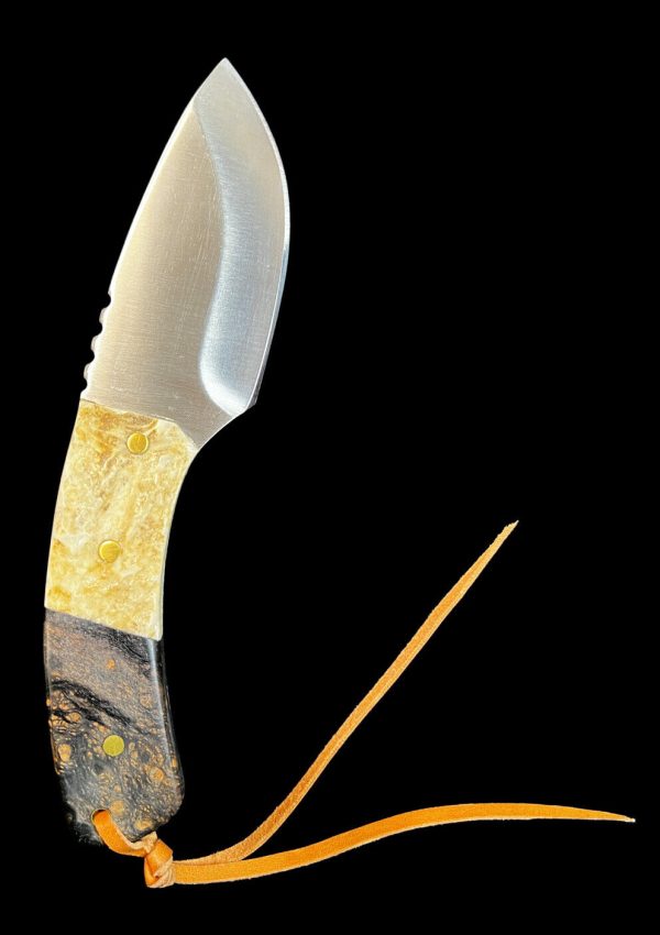 Fixed Blade 2T's Fat Boy Skinner 3 1/2" Moose Horn/Maple Burl and ...